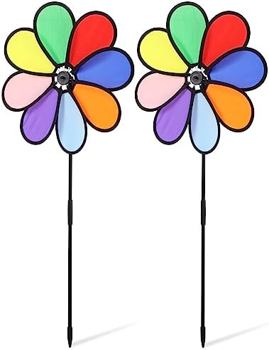 Amazon.com: 3 Pack Flower Wind Spinners, Sunflower Windmills for Lawn ...