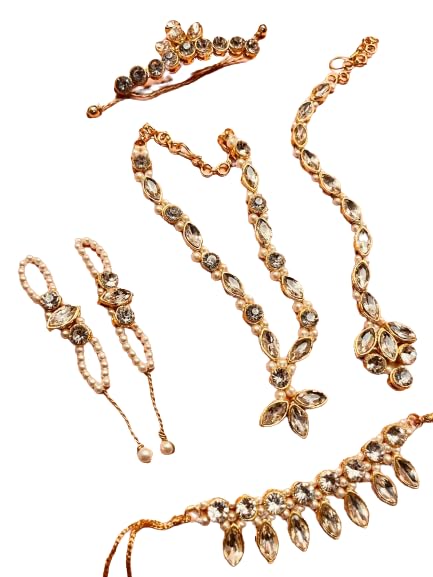 Krishnsakhi Pearl & Stone Radha Rani Jewellery Set for God Idols ...
