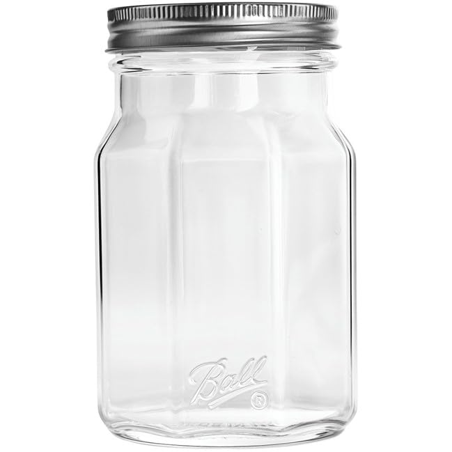 Amazon.com: Ball Premium Glass Sharing Jar, Wide Mouth, 32 oz, 4 Count ...