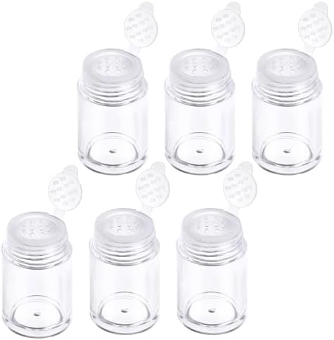 Amazon.com: 6 Pcs Clear Plastic Loose Powder Bottle Glitter Powder ...