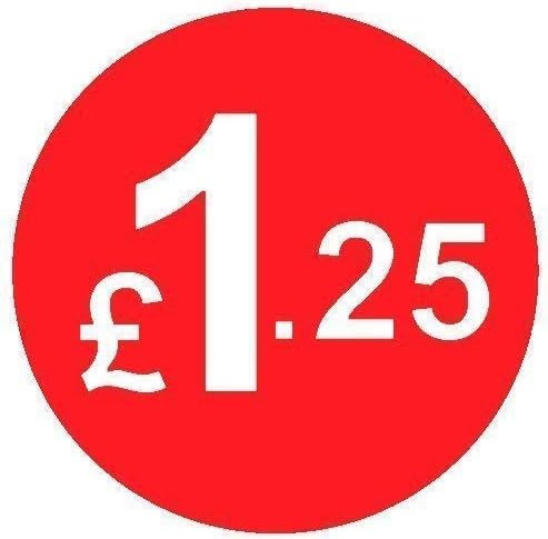from 99p to £10 - Pack of 200 Red 20mm Price Stickers/Sticky Labels ...
