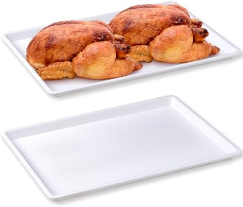 Amazon.com: Tiangrid 2 Pcs 18 x 26 Inch Large White Plastic Tray ...