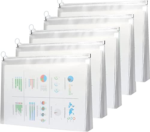 Expanding A4 Zip Wallets Assorted Pack of 5, Large Capacity File ...