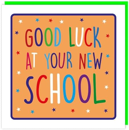 Good Luck At Your New School Card for Boys/Girls - for Him/Her - Modern ...