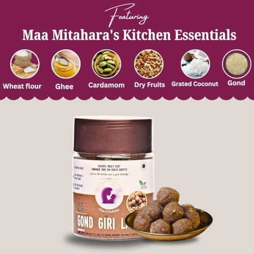Maa Mitahara - Gond Giri Laddu for after Pregnancy (300g) | Contains Dry Fruit & Jaggery | For ...