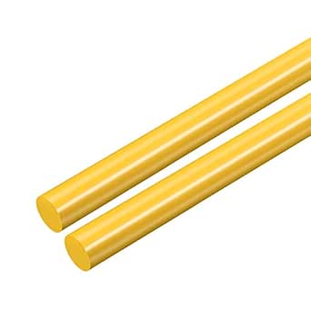 uxcell 2pcs Plastic Round Rod 1/2 inch Dia 20 inch Length Yellow (POM ...