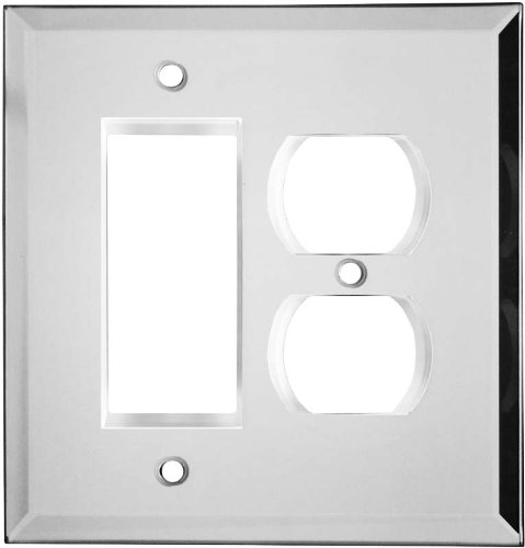 Switch Hits Plain Glass Mirror Outlet Wall Plate | 1 GFI Rocker - 1 ...