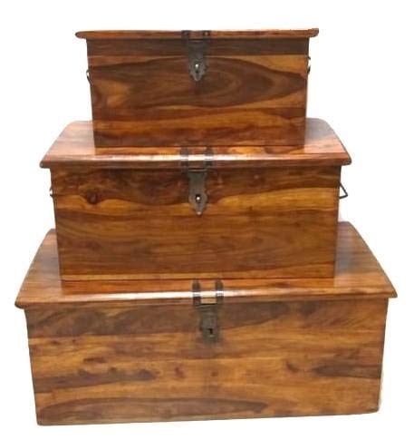 Detec Homze Ethnic Style Sheesham Wood Sandook - Set of 3 : Amazon.in ...