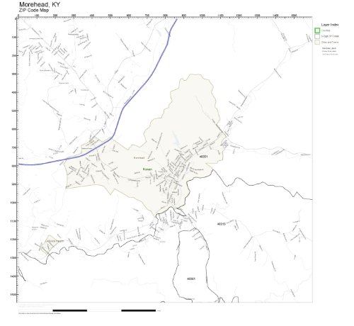 Amazon.com : ZIP Code Wall Map of Morehead, KY ZIP Code Map Not ...