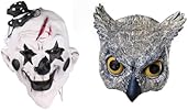 Amazon.com: YU FENG Full face Scary Clown Mask Halloween Costume ...