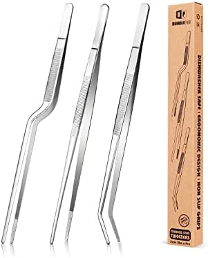 Amazon.com: Fine Cooking Tweezers Set, Professional Stainless Steel ...
