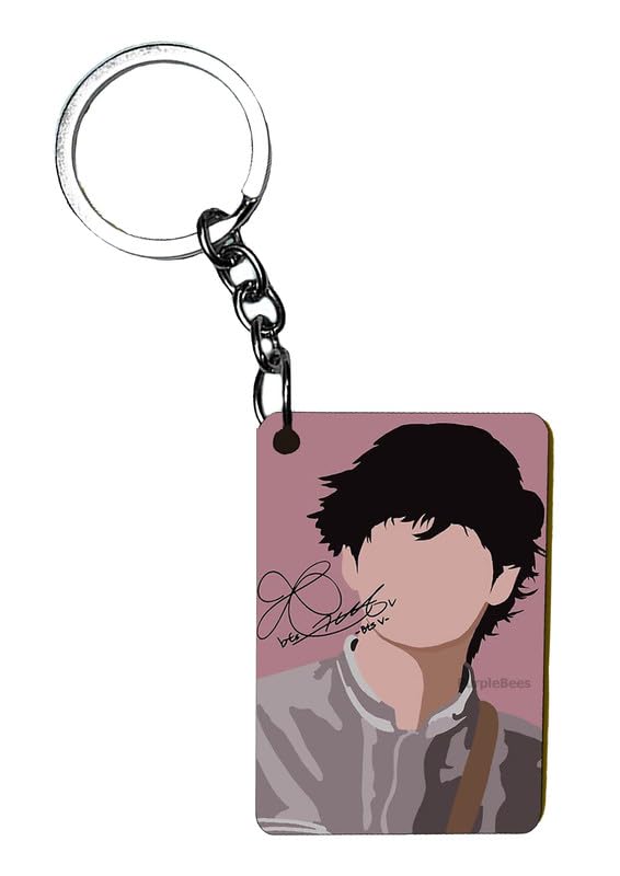 PurpleBees BTS V Rectangle Shape Keychain - Stylish Accessory for ARMY ...