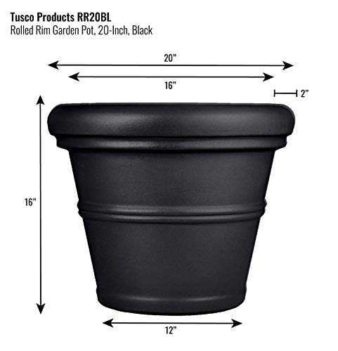 Snapklik.com : Tusco Products RR20BK Classic Rolled Rim Garden Planter
