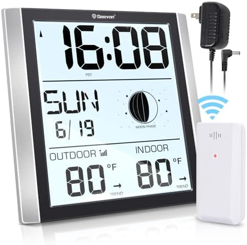 Amazon.com: HITO Large Atomic Digital Wall Clock Battery Operated Desk ...