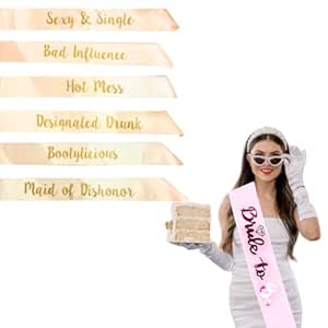 Wanna Party Pack of 7- Team Bride Sash Set-Bachelorette Party Bride To ...
