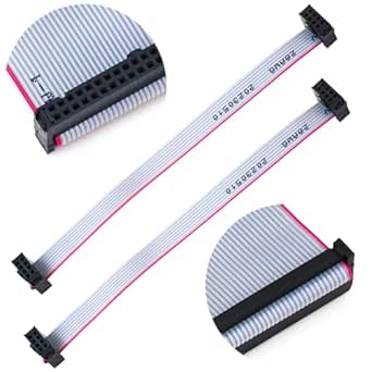 Amazon.com: Keszoox 2.54mm IDC Flat Ribbon Cable with FC 6/8/10/14/16/20/26/30/34/40P Dual Row ...