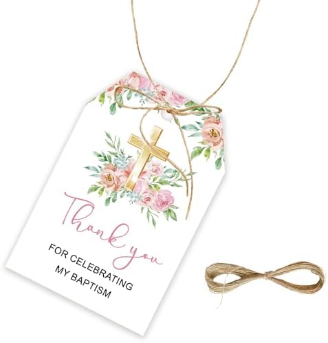 Amazon.com: 50pcs Baptism Thank You Tags, God Blessed Gift Tag with ...