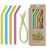 Amazon.com: Softy Straws Wide Premium Reusable Silicone Drinking Straws ...
