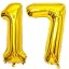 Amazon.com: 40 Inch Gold 17 Number Balloons Giant 17 Balloons Gold ...