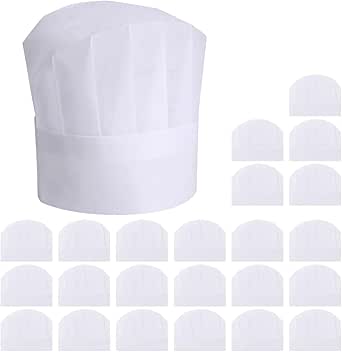 Amazon.com: Yeios 24 Pack Chef Hat Disposable Chef Hats Adjustable DIY ...