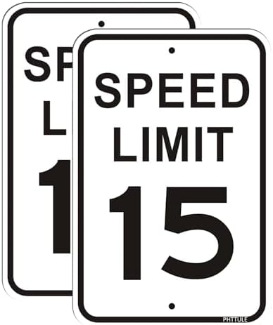 Amazon.com: PHTTULE Speed Limit 15 MPH Sign 2 Pack 12 x 18 inches Slow ...