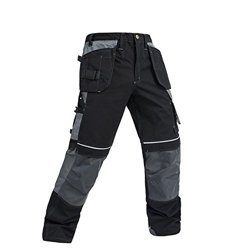 Elvy Black, 170-96 : 100% Cotton Men's Work Pants with Knee Pads ...