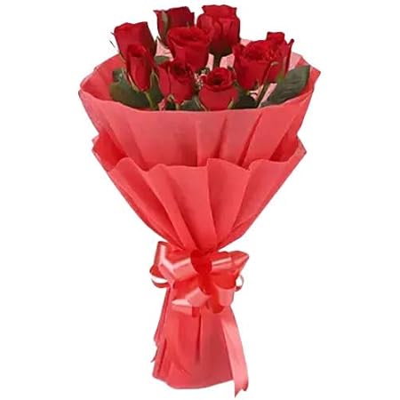 Floralbay Red Roses Bouquet Fresh Flowers In Cellophane Wrapping (Bunch ...