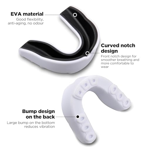 2PCS Gum Shield Adult, Mouthguard Slim Fit, Sports Premium Adult Mouth ...