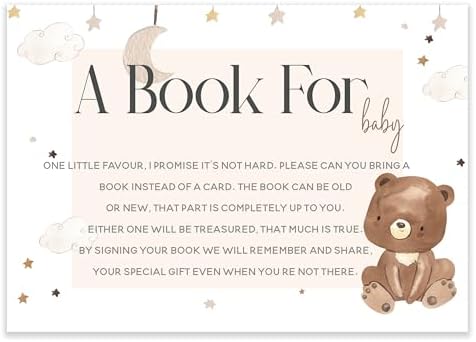 Bear Theme Baby Shower Games - Pack of 20 Cute Bear Baby Prediction Cards Boy Girl Baby Shower ...