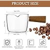 Single Spout Espresso Coffee Shot Glass with Wood Handle Measuring Cup Triple Pitcher Milk Cup ...