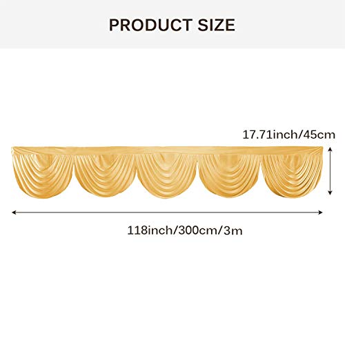 Trimming Shop Curtain Swag Gold Ice Silk Detachable Swag For Curtains 3 ...