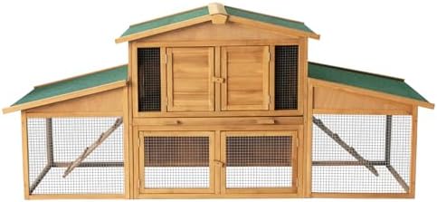 Amazon.com: 88" Rabbit Hutch, Rabbit Cage Indoor, Bunny Cage 2 Run & 2 ...