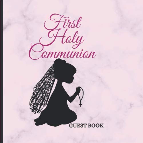 Amazon.com: First Holy Communion Guest Book: Cute Pink Gift For First ...