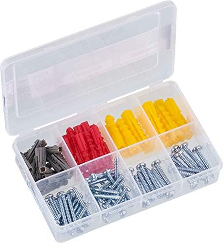 Connex Blechschrauben- und Dübel-Sortiment 100-teilig - Diverse Größen - Linsenkopf - PH ...
