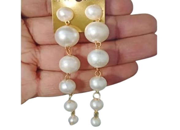 Buy Khiansh Traders Earrings for Women and Girls Fashion White Pearl ...