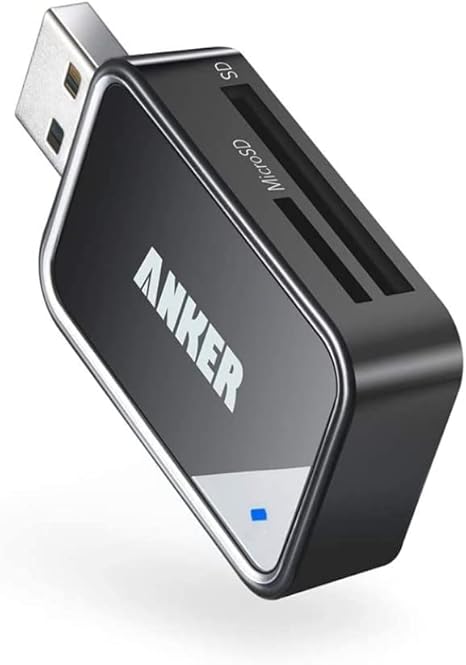 Anker 2-in-1 USB 3.0 Portable Card Reader for SDXC, SDHC, SD, MMC, RS ...