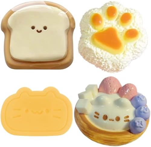 SSKHE 4 st fufufu-squishy set, kattungeägg tarts + karamellost ...