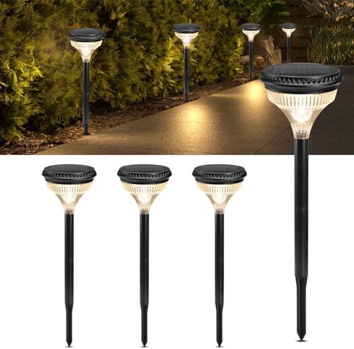 Twinkle Star 50 Lumens Solar Outdoor Lights 4 Pack Waterproof Solar ...