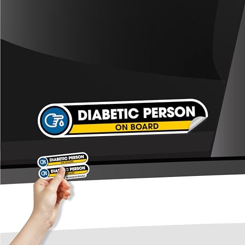 Amazon.com - Diabetic Person on Board Small Stickers for Car | Diabetic ...