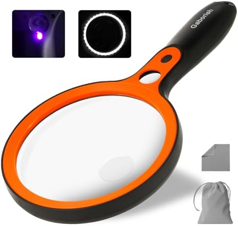 Large Magnifying Glass with 36 LED Light, 10X 20X 45X Handheld ...