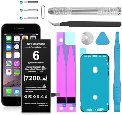 Amazon.com: KOOAQQ Battery for iPhone 6, (2024 New Version) 7200mAh ...