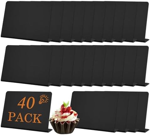 YOUNTHYE 40PCS Mini Chalkboard Signs, 10x7cm/ 4x3 inch Small Black ...
