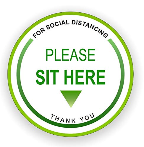 Sit Here Stickers, Social Distancing Stickers, Chair Decal, Sit Here ...