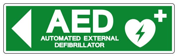 Aed Automated External Defibrillator Sign Waterproof Sticker ...