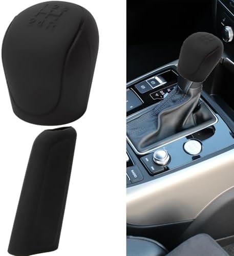 A set 5-Speed Car Gear Stick Shift Cover and Handbrake Cover,Universal ...
