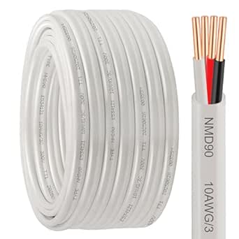 10/3 NMD 90 Electrical Wire 75 ft - 300V 10 Gauge White Sheathed Copper ...