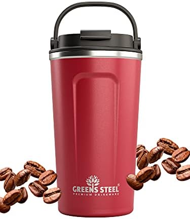 Greens Steel Reusable Coffee Cup - 480 ml (16 oz) Silver | Travel Mug ...