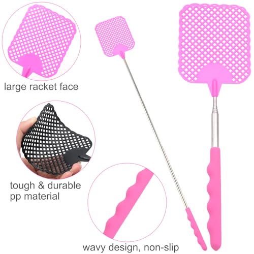 3 Pack Extendable Fly Swatters,Manual Fly Swat with Portable Strong ...