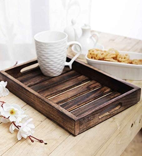 Craftize Mstore Handcrafted Wooden Mango Serving Tray - Rustic Mango ...