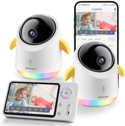 Amazon.com: WiFi Baby Monitor Camera for Kids: 4.3" Split Screen with 2 ...